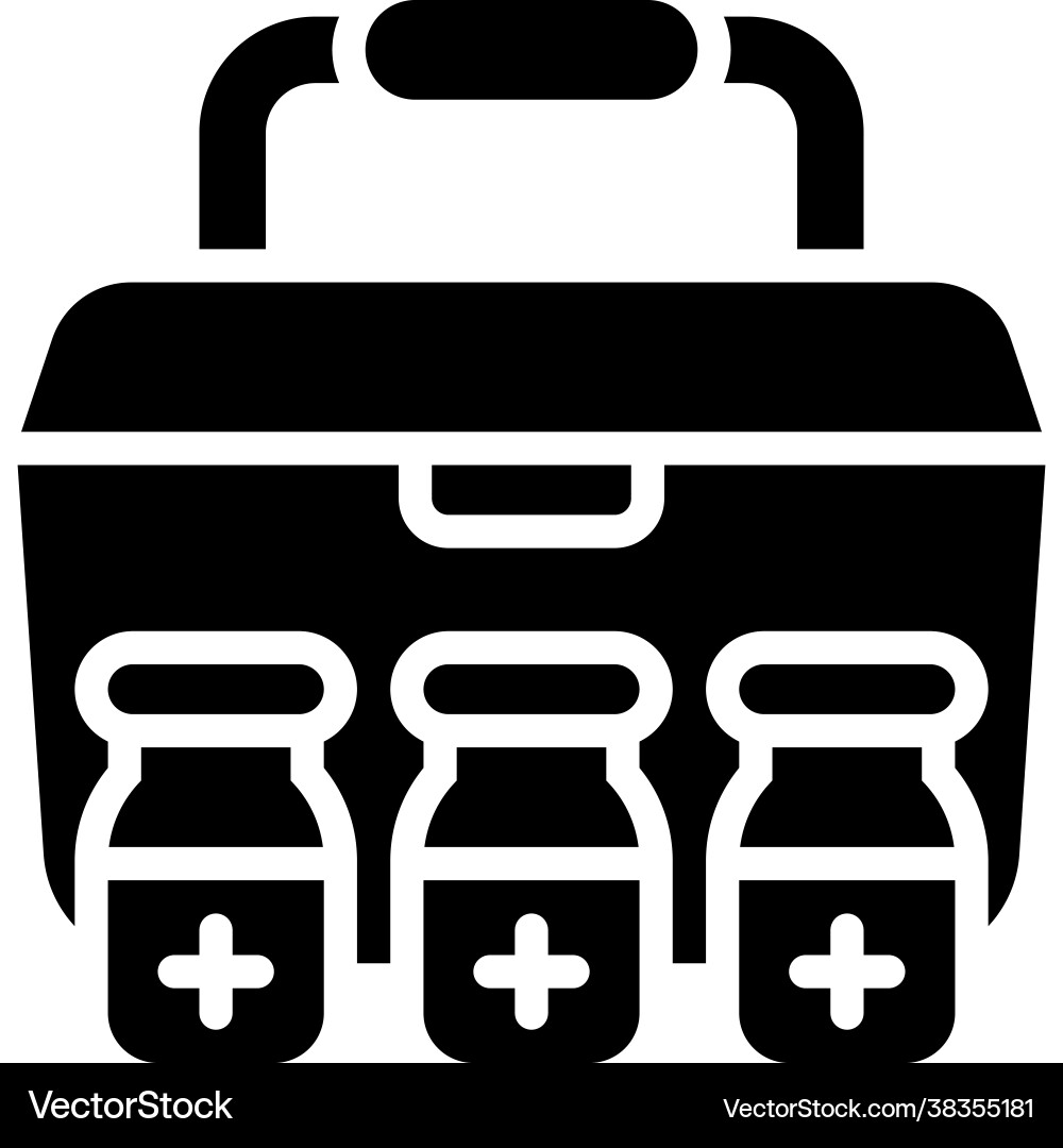 Vaccine bag icon development related Royalty Free Vector