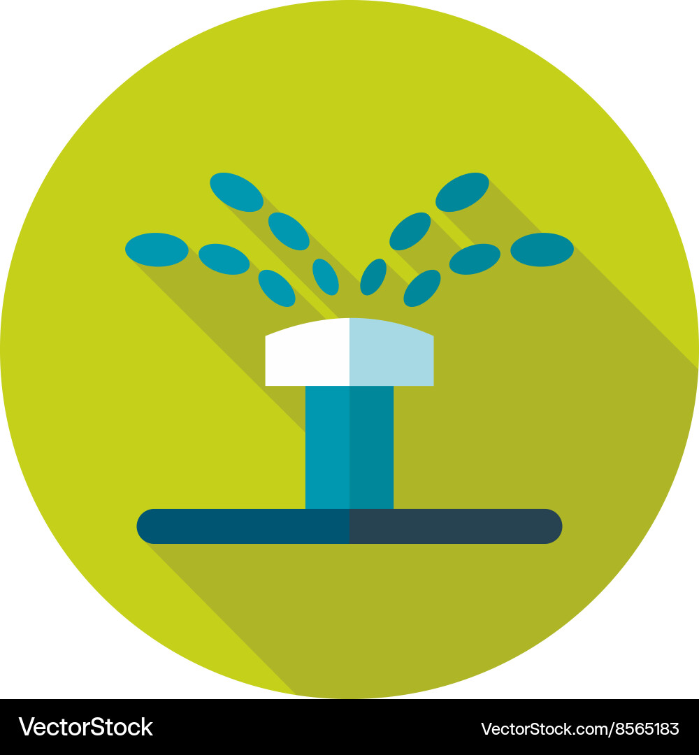 Water sprinkler irrigation flat icon Royalty Free Vector