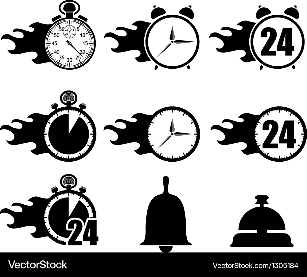 Icon set clocks Royalty Free Vector Image - VectorStock