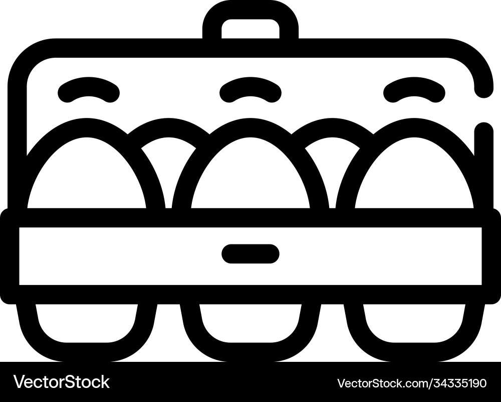 Eggs package line icon black Royalty Free Vector Image