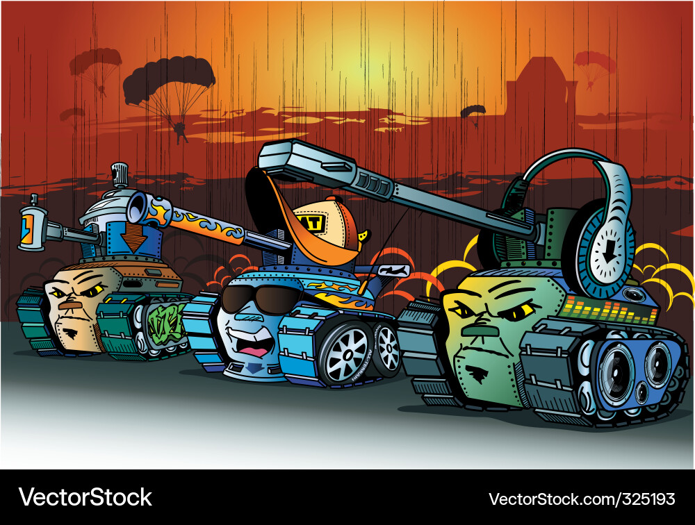 Cartoon tanks Royalty Free Vector Image - VectorStock