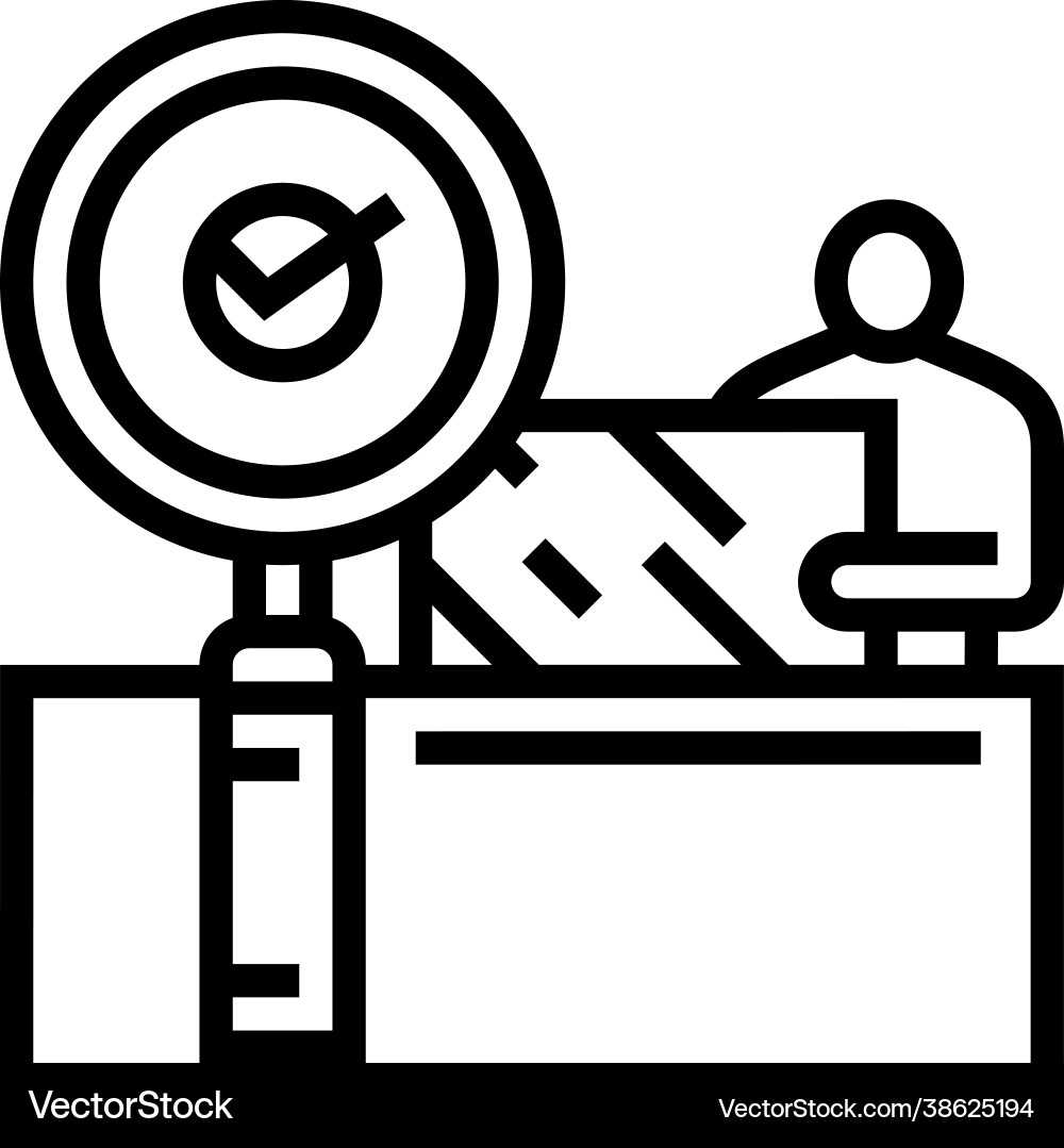 Quality testing glass production line icon Vector Image