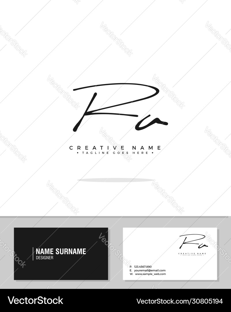 R a ra initial logo signature handwriting Vector Image
