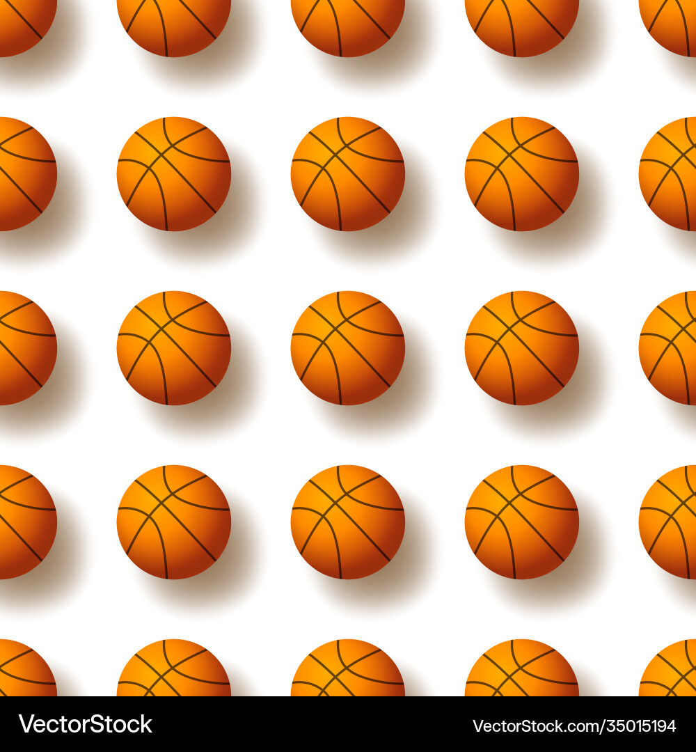 Seamless pattern with basketball ball ideal Vector Image
