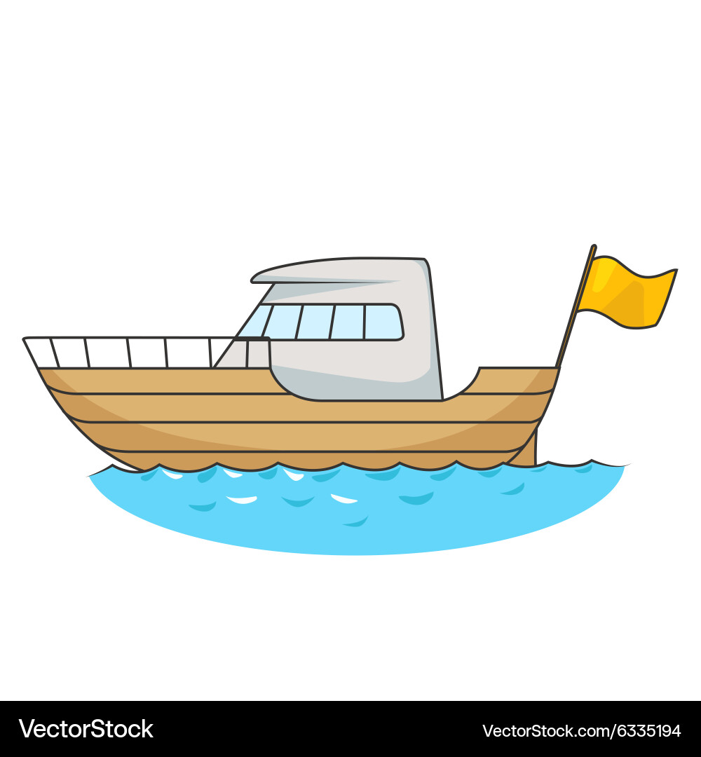 Yacht cartoon Royalty Free Vector Image - VectorStock