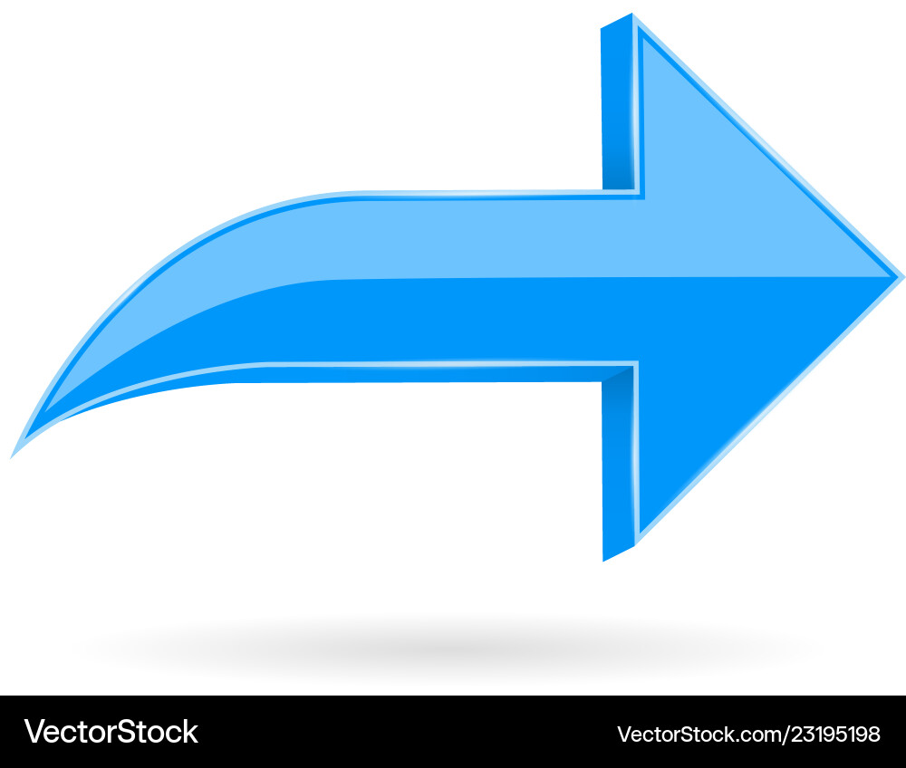 Next arrow blue shiny 3d icon Royalty Free Vector Image