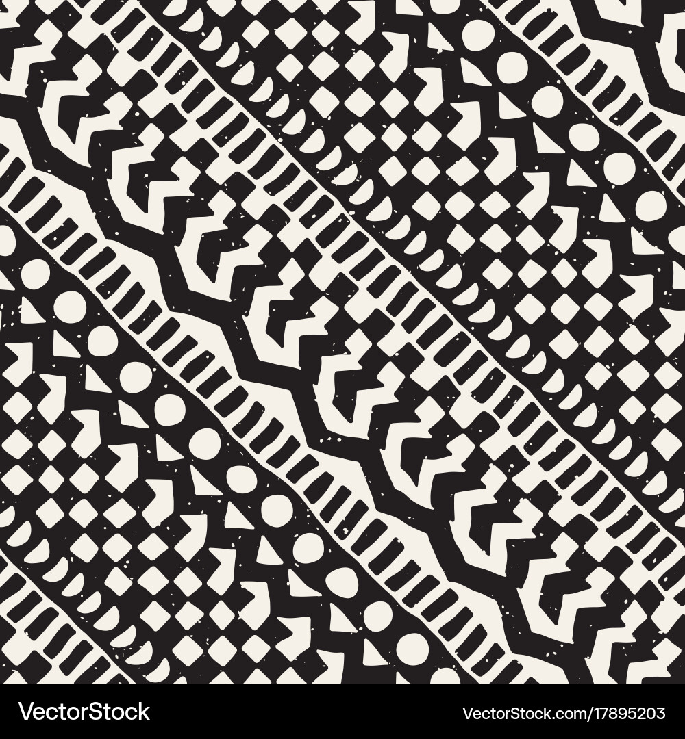 Black and white tribal seamless pattern Royalty Free Vector