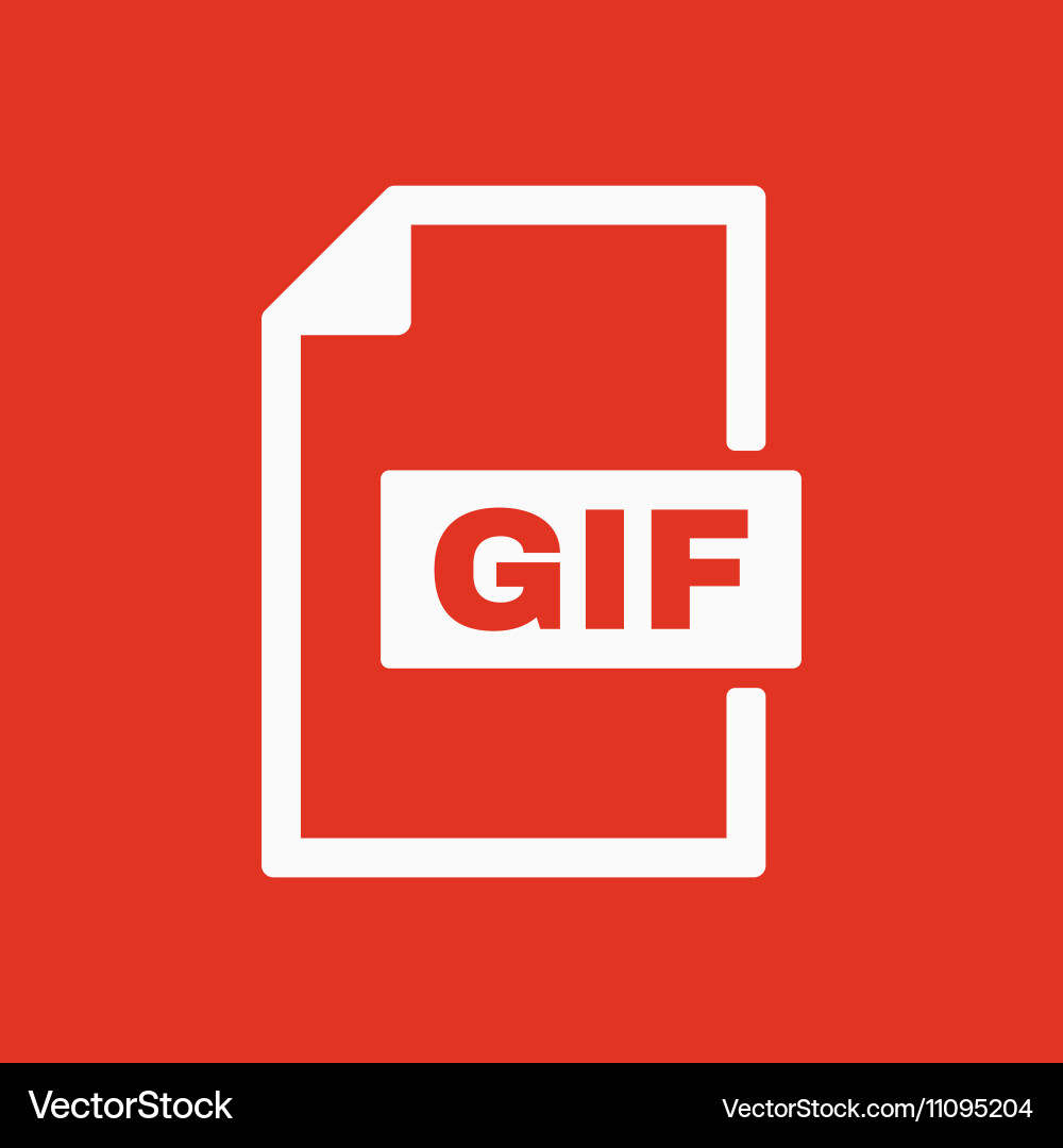 Gif icon file format symbol flat Royalty Free Vector Image