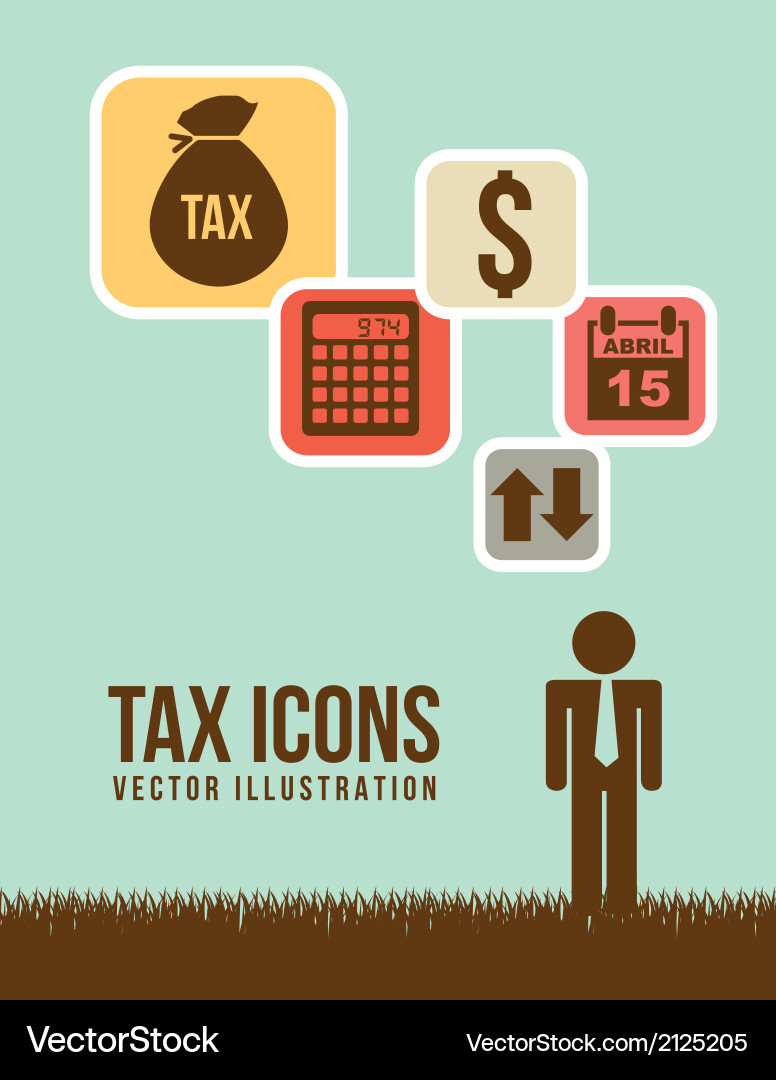 Tax sign over green background Royalty Free Vector Image