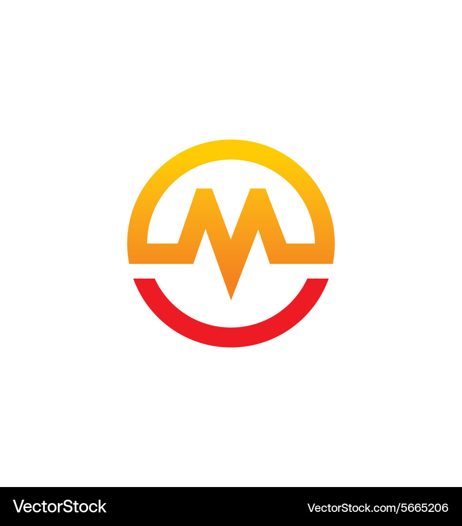 Letter M symbol round logo Royalty Free Vector Image