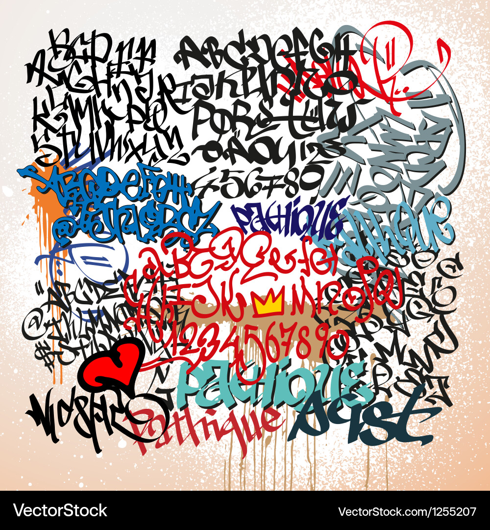 Graffiti tags street art background Royalty Free Vector