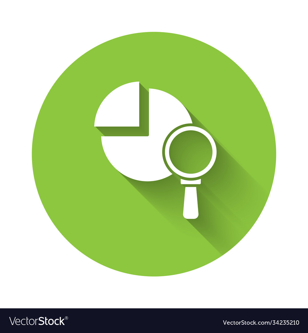 White magnifying glass and data analysis icon Vector Image