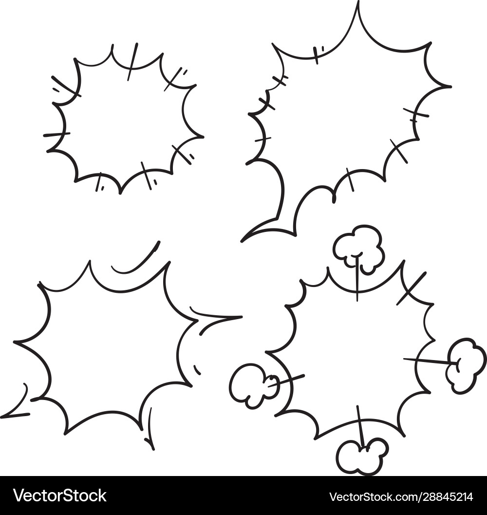Set doodle comic elements cartoon isolated Vector Image