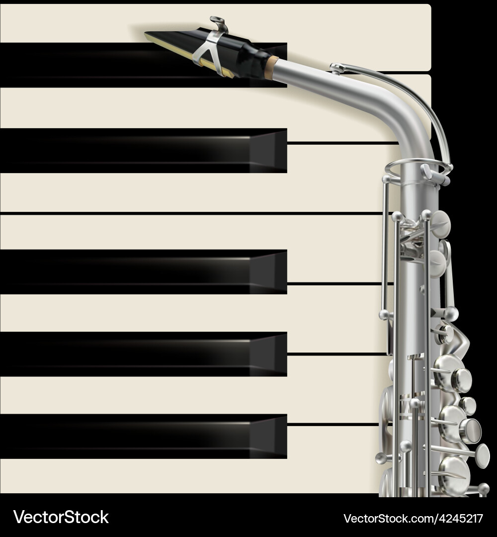 Abstract musical background with saxophone Vector Image