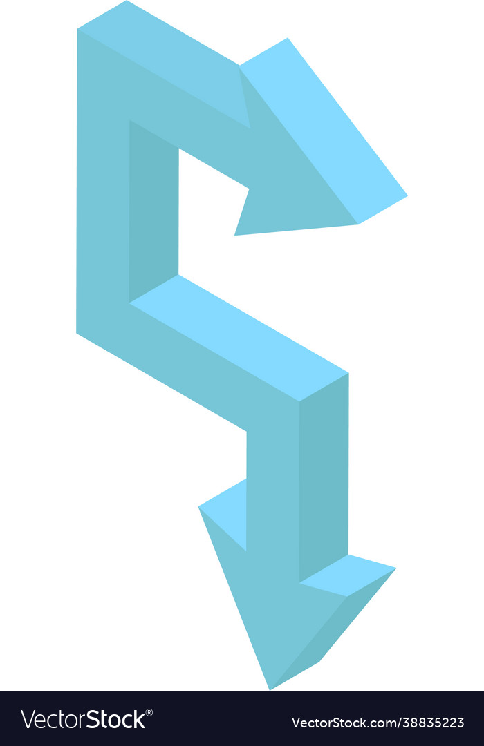 Right down arrow Royalty Free Vector Image - VectorStock