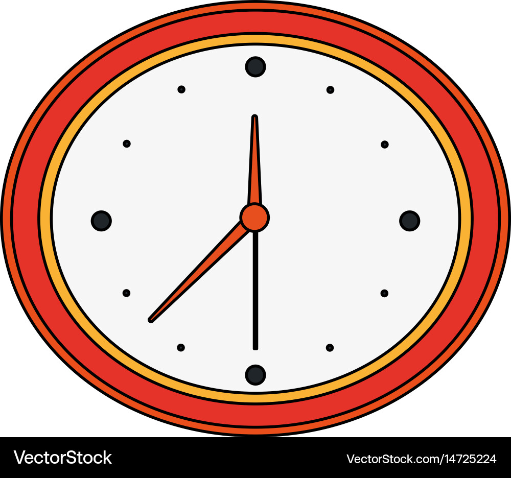 Color image cartoon analog wall clock Royalty Free Vector Image ...