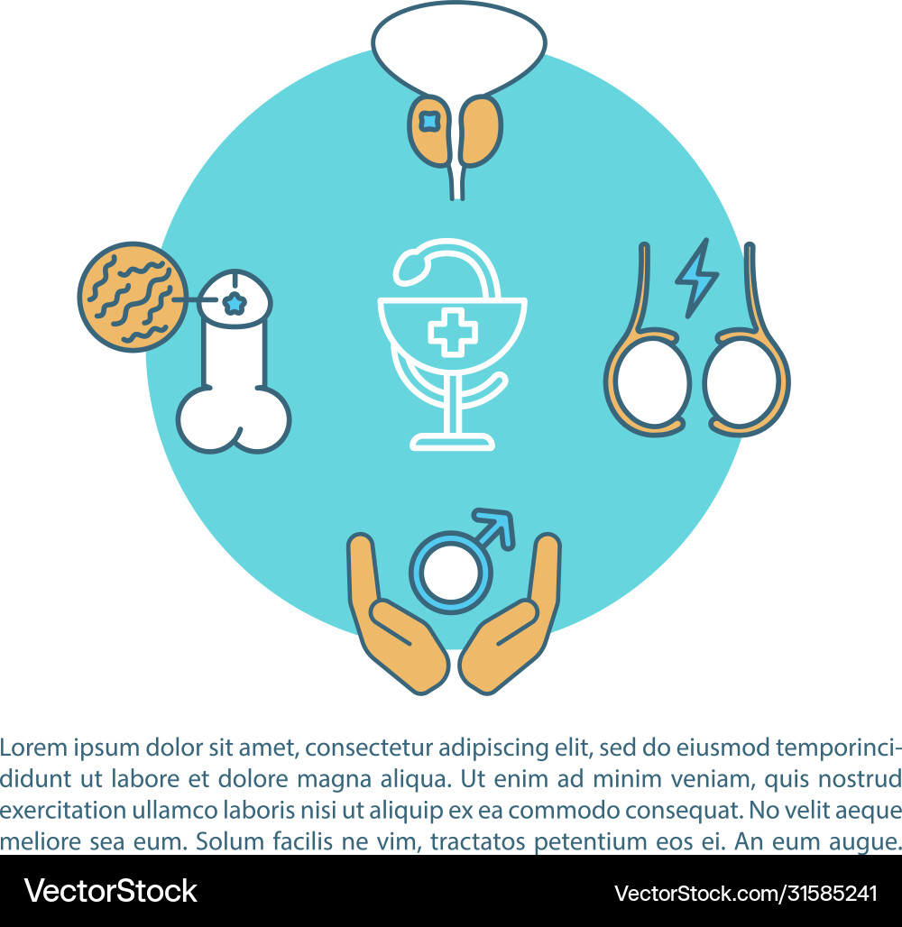 Male health problems concept icon with text Vector Image