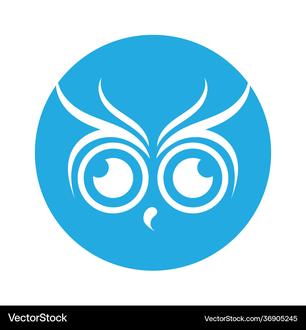 Owl simple logo template design Royalty Free Vector Image