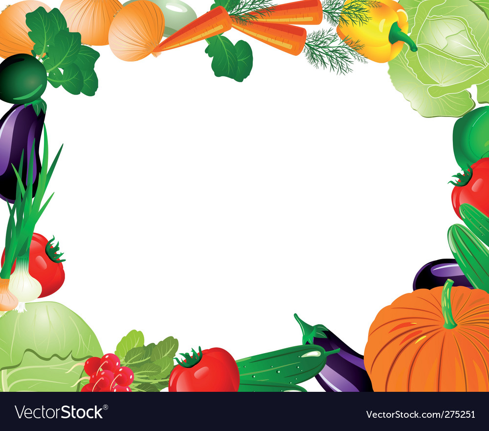 Vegetable frame Royalty Free Vector Image - VectorStock