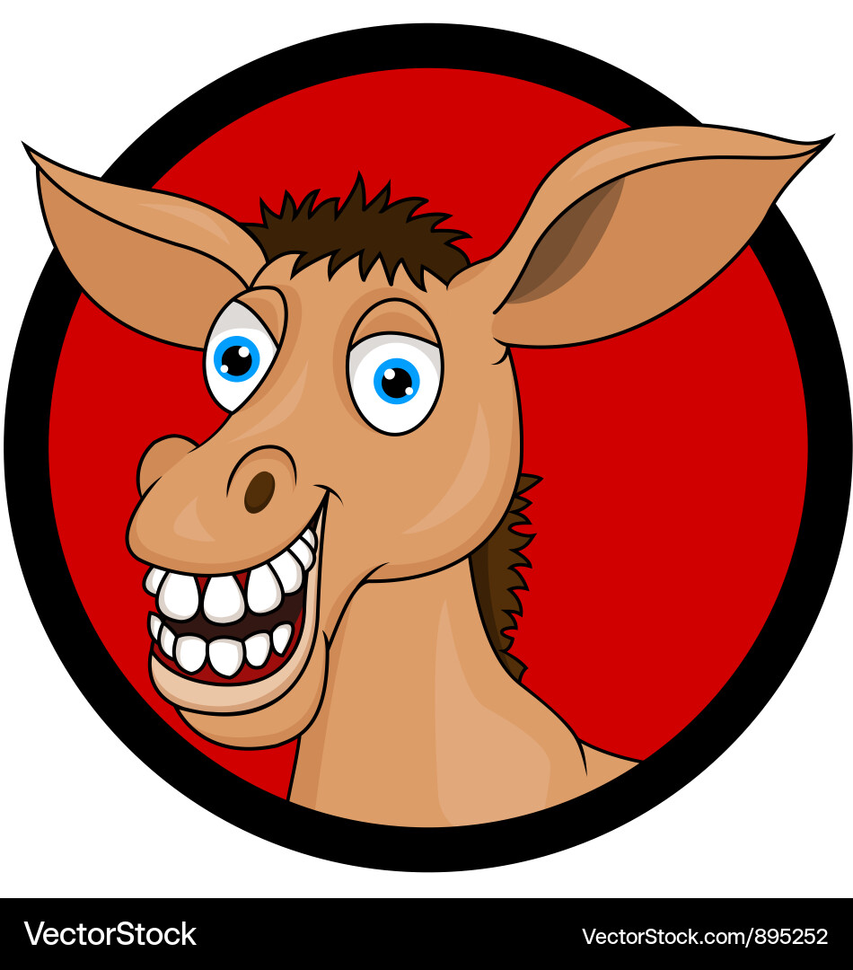 Donkey head cartoon Royalty Free Vector Image - VectorStock
