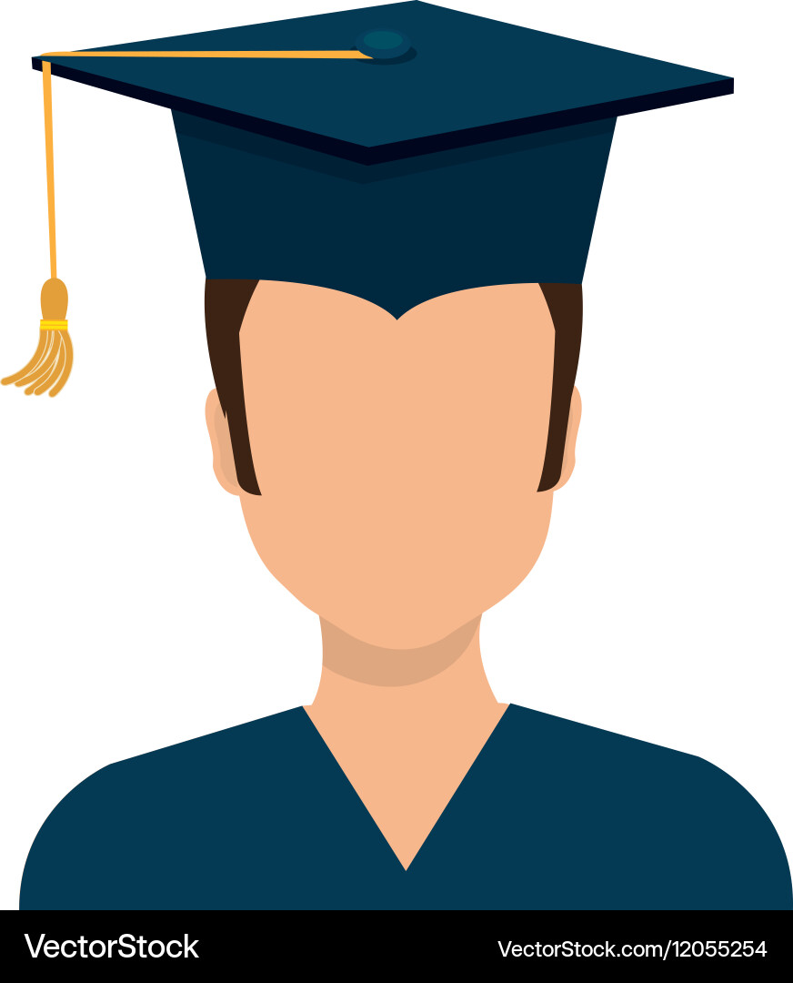 Male student graduation avatar profile Royalty Free Vector