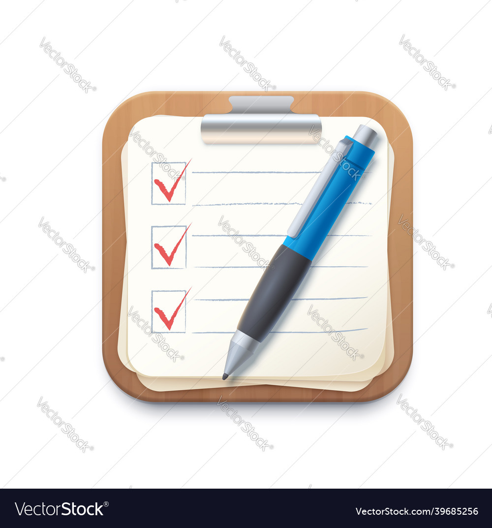 Checklist notepad clipboard icon check list board Vector Image