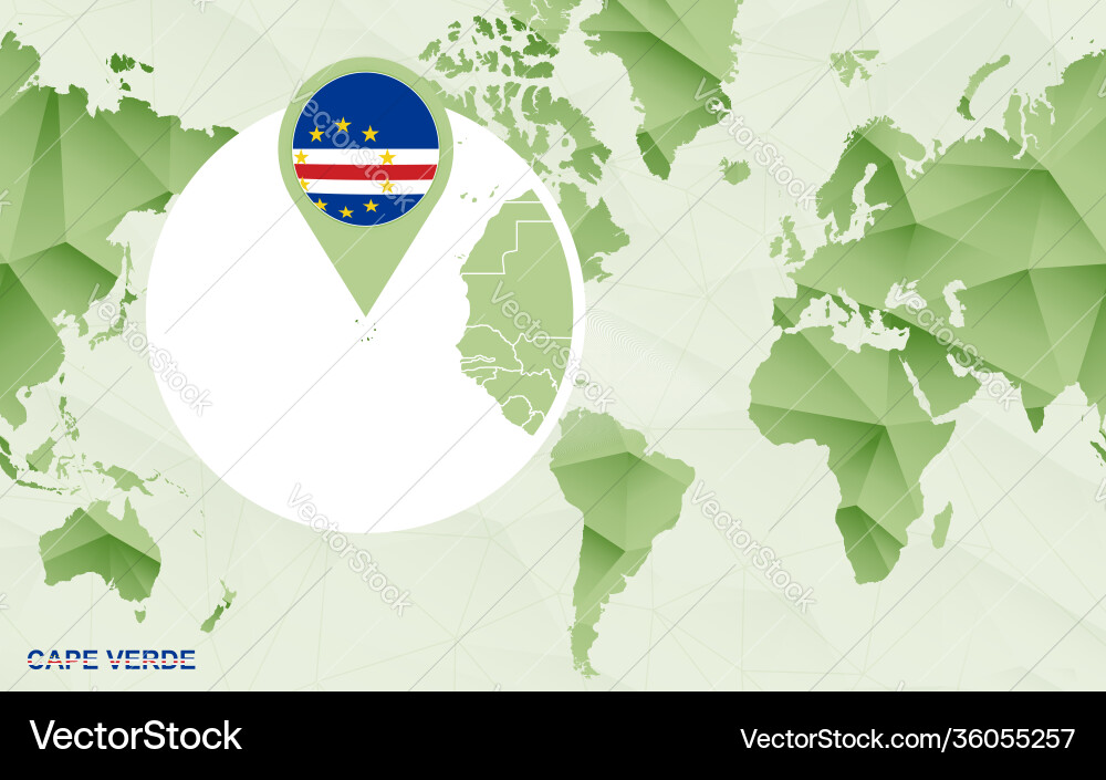 America centric world map with magnified cape Vector Image