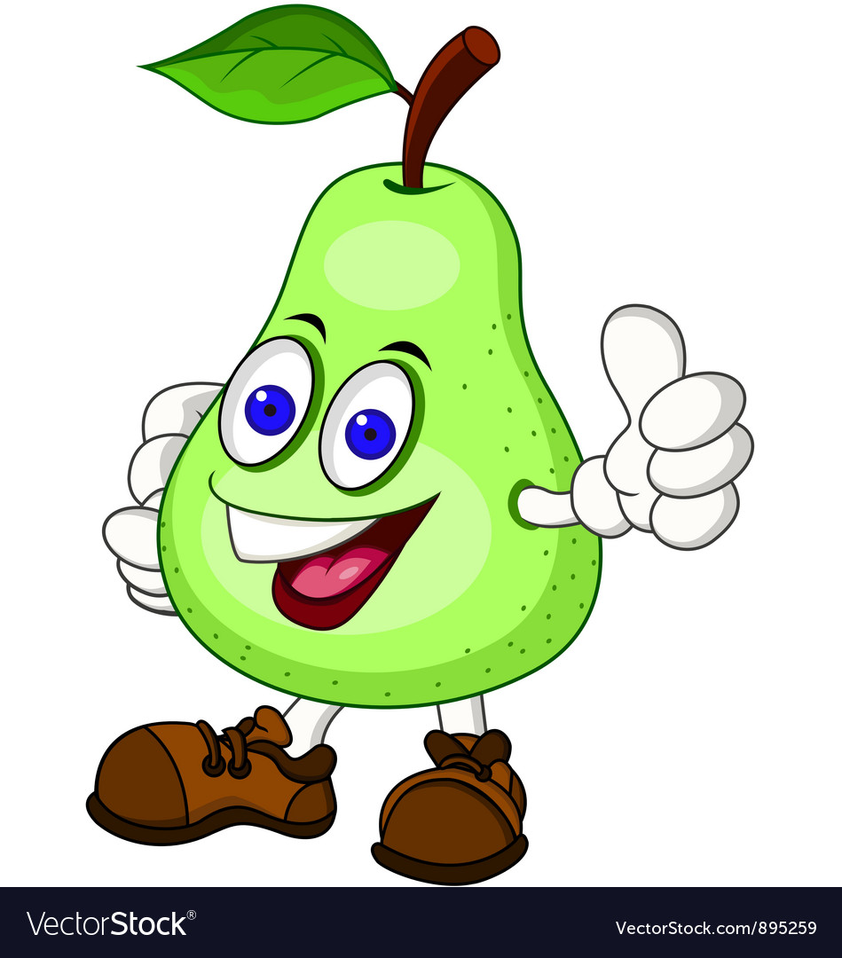 Pear cartoon character Royalty Free Vector Image - VectorStock