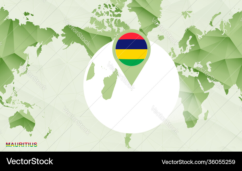 America centric world map with magnified Vector Image