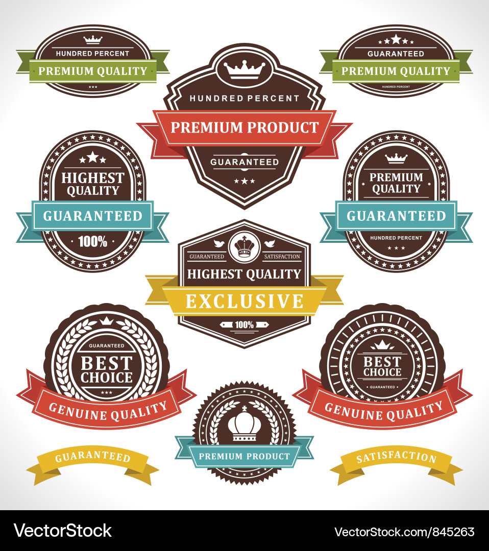 Vintage stickers and labels Royalty Free Vector Image