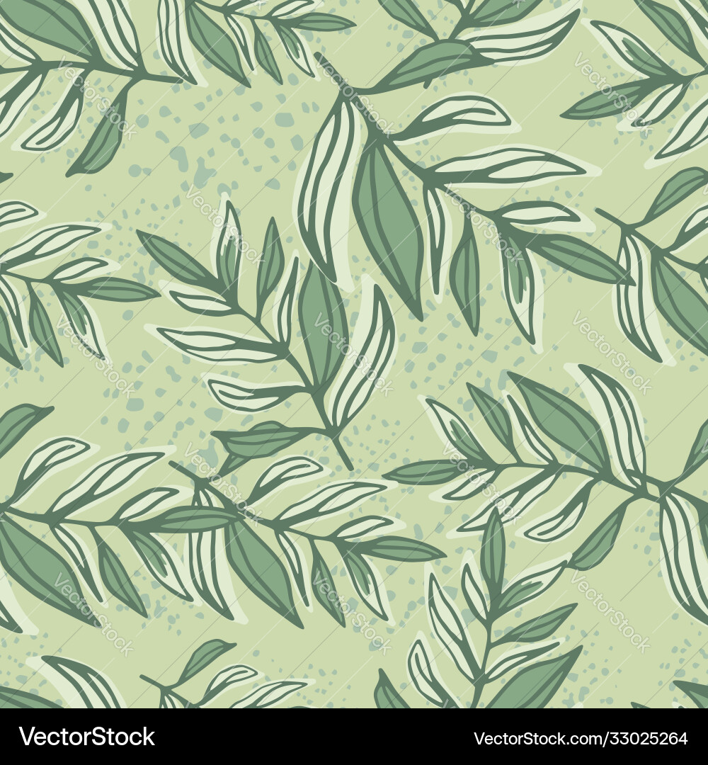 Random outline foliage silhouettes seamless Vector Image