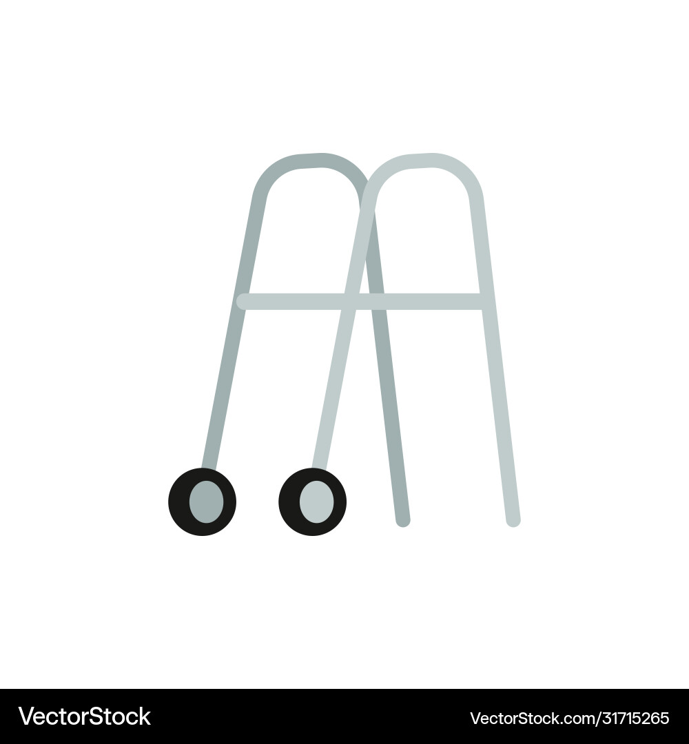 Medical walker with wheels in side three quarters Vector Image
