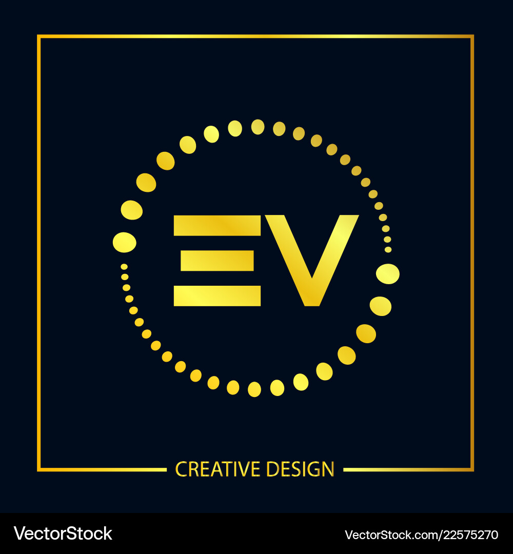 Initial ev letter logo template design Royalty Free Vector