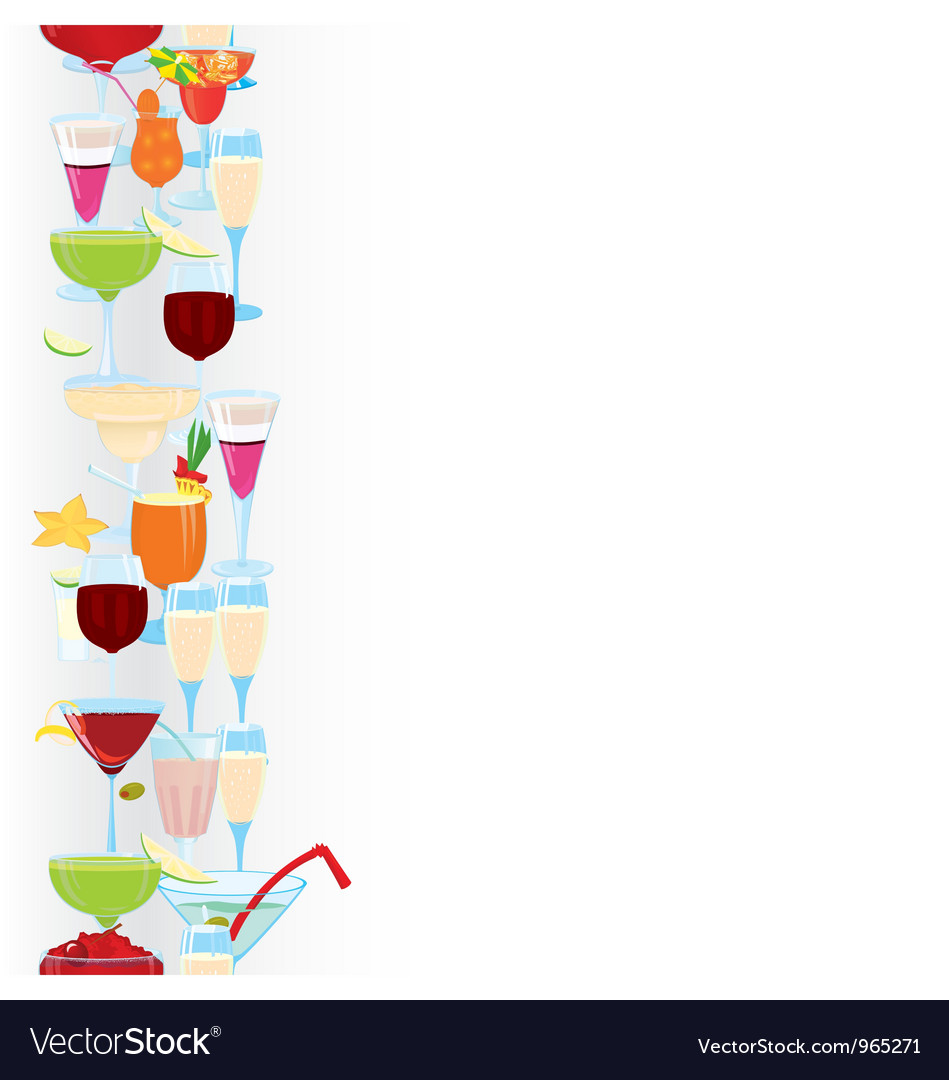 Cocktail borders Royalty Free Vector Image - VectorStock
