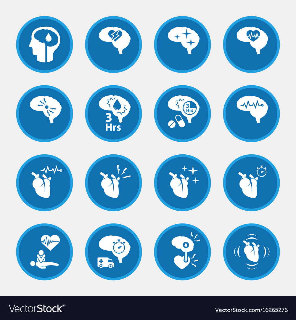Icon set of stroke disease for infographic circle Vector Image