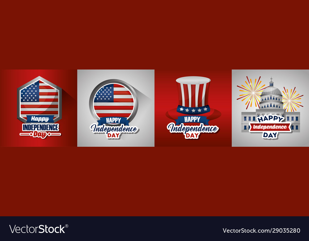 Bundle presidents day set emblems Royalty Free Vector Image