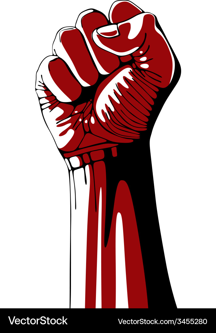 Clenched fist held high in protest Royalty Free Vector Image