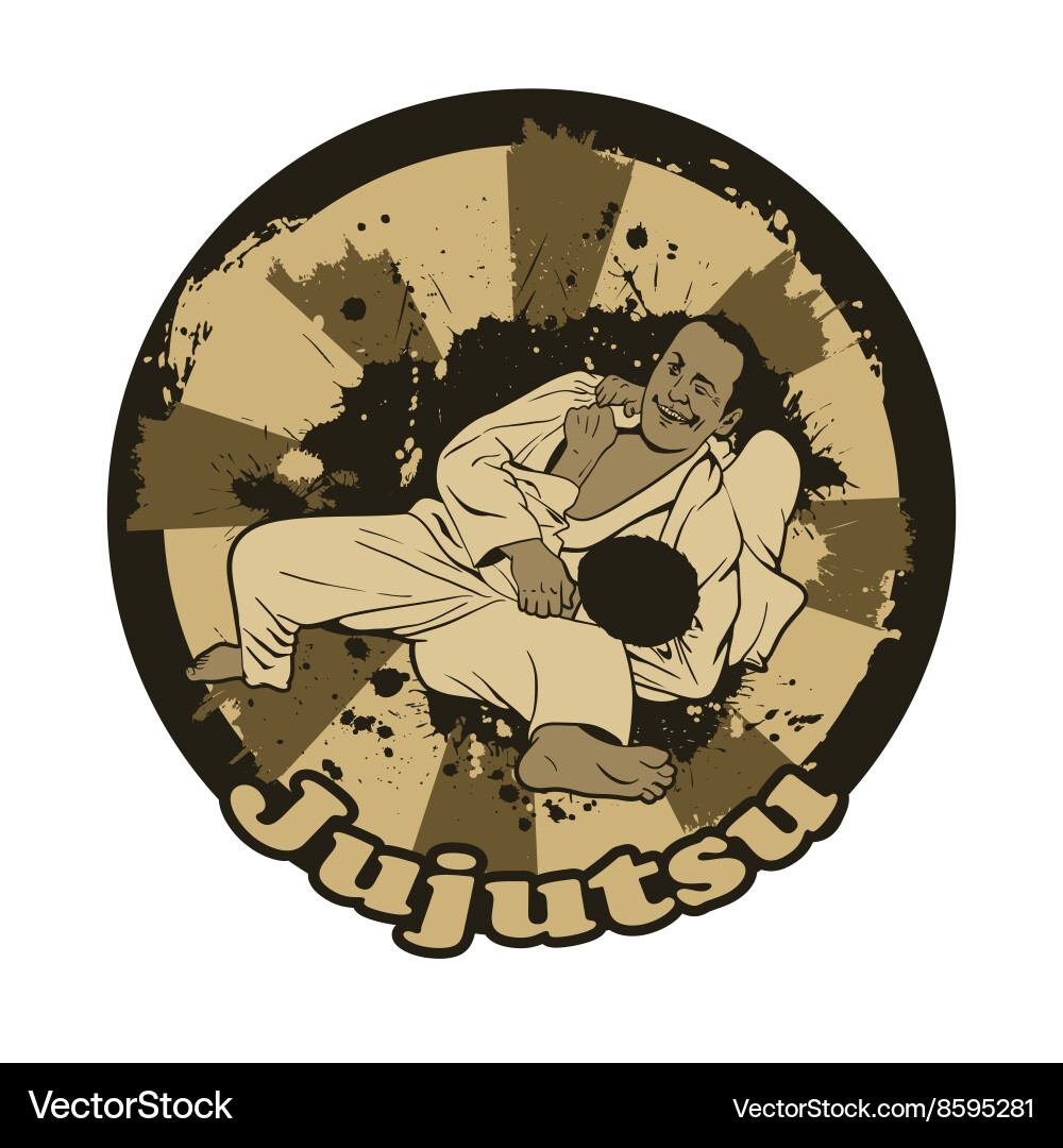 With Brazilian Jiu Jitsu Royalty Free Vector Image