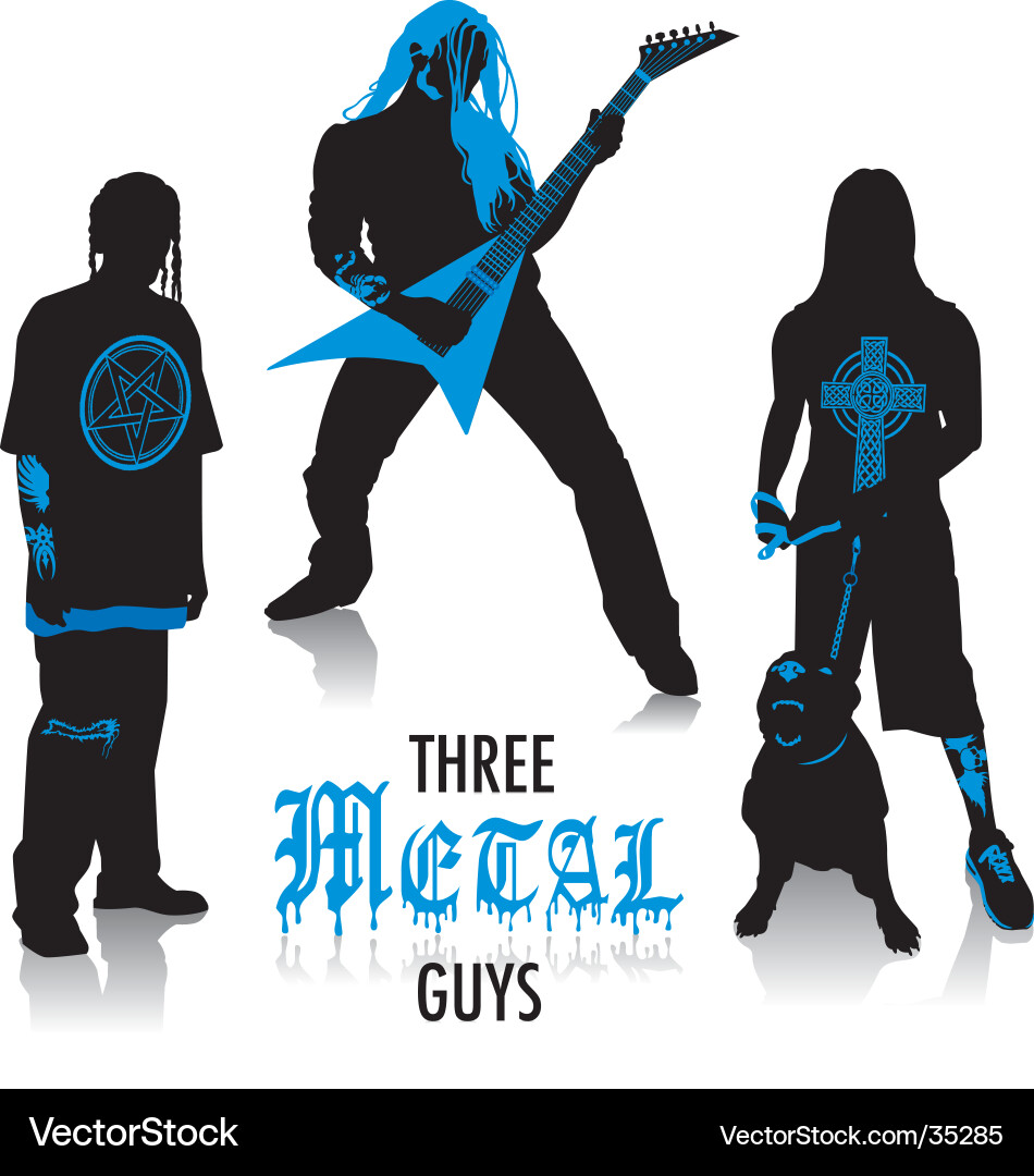 Heavy-metal silhouettes Royalty Free Vector Image