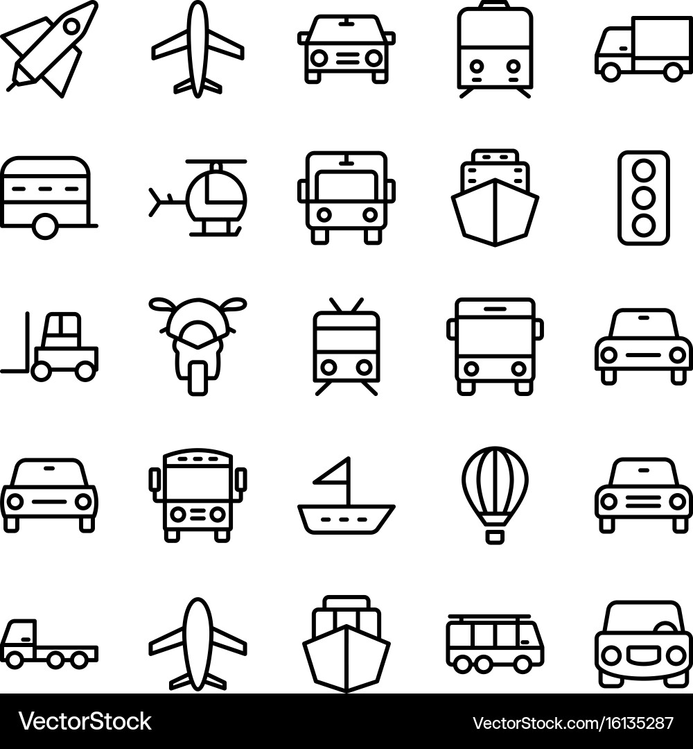 Automobile line icons 4 Royalty Free Vector Image