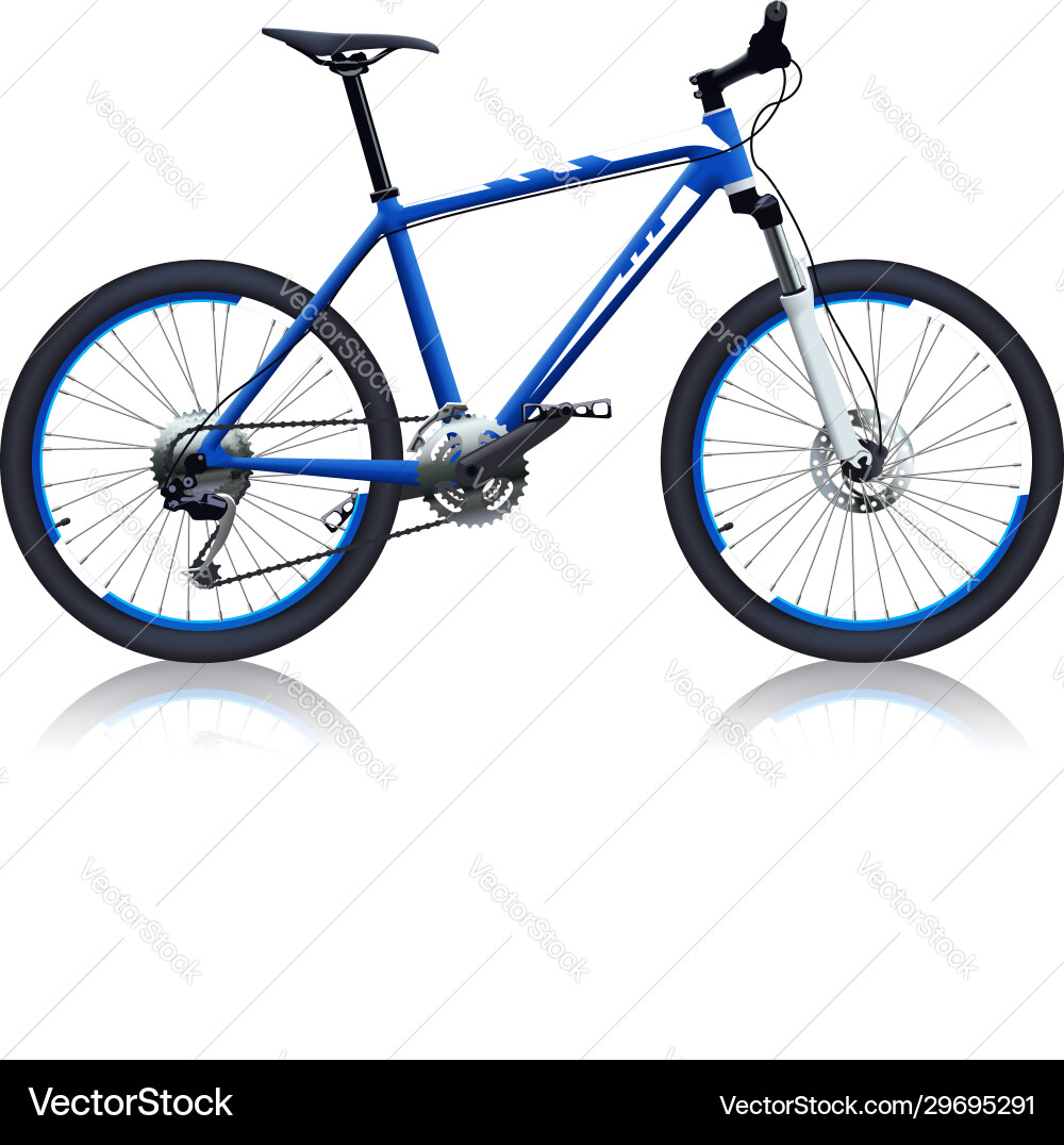 Blue color bicycle Royalty Free Vector Image - VectorStock