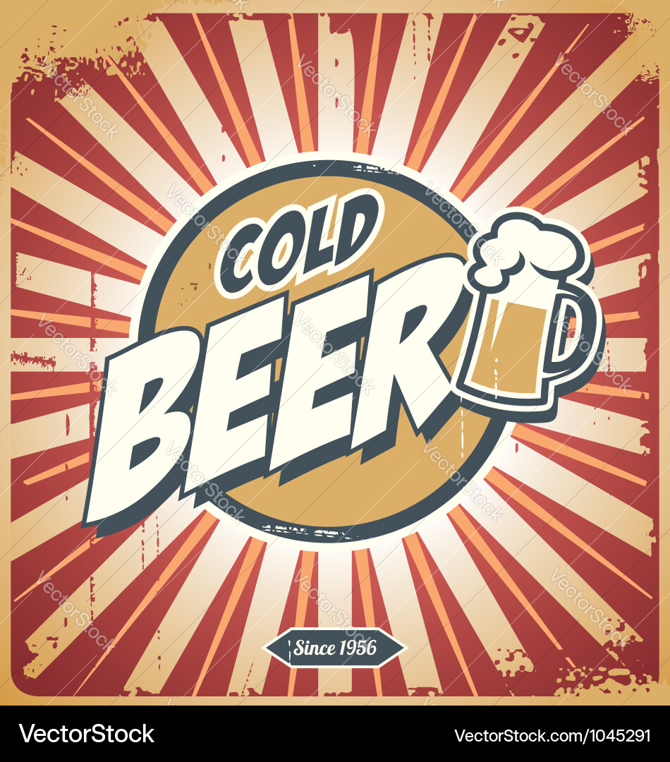 Vintage beer sign Royalty Free Vector Image - VectorStock