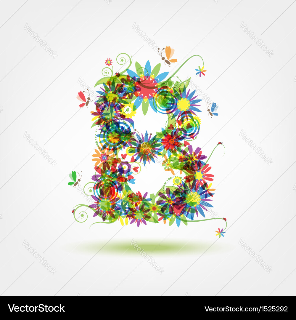 Floral letter for your design Royalty Free Vector Image