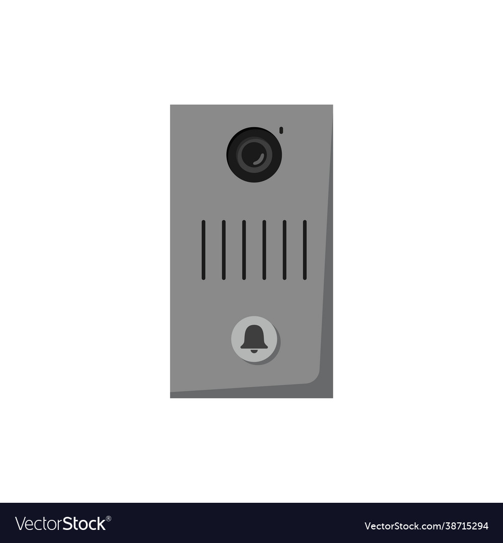 Intercom outdoor security panel with camera flat Vector Image