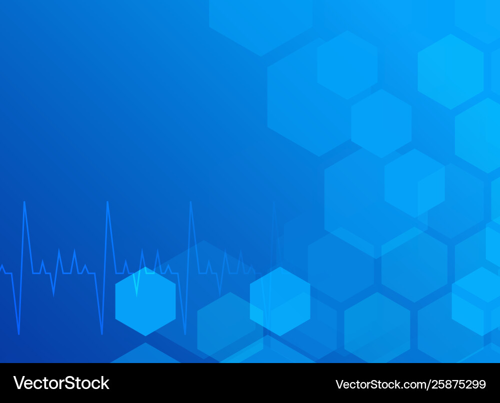 Stylish blue medical background with hexagonal Vector Image
