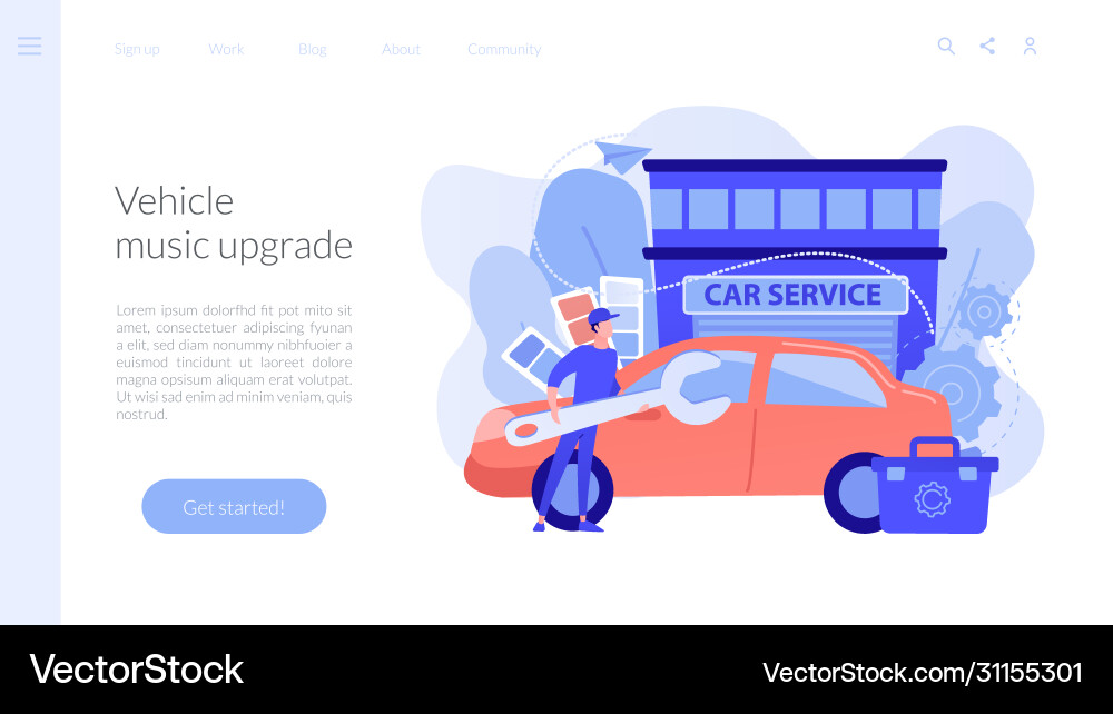 Car tuning concept landing page Royalty Free Vector Image