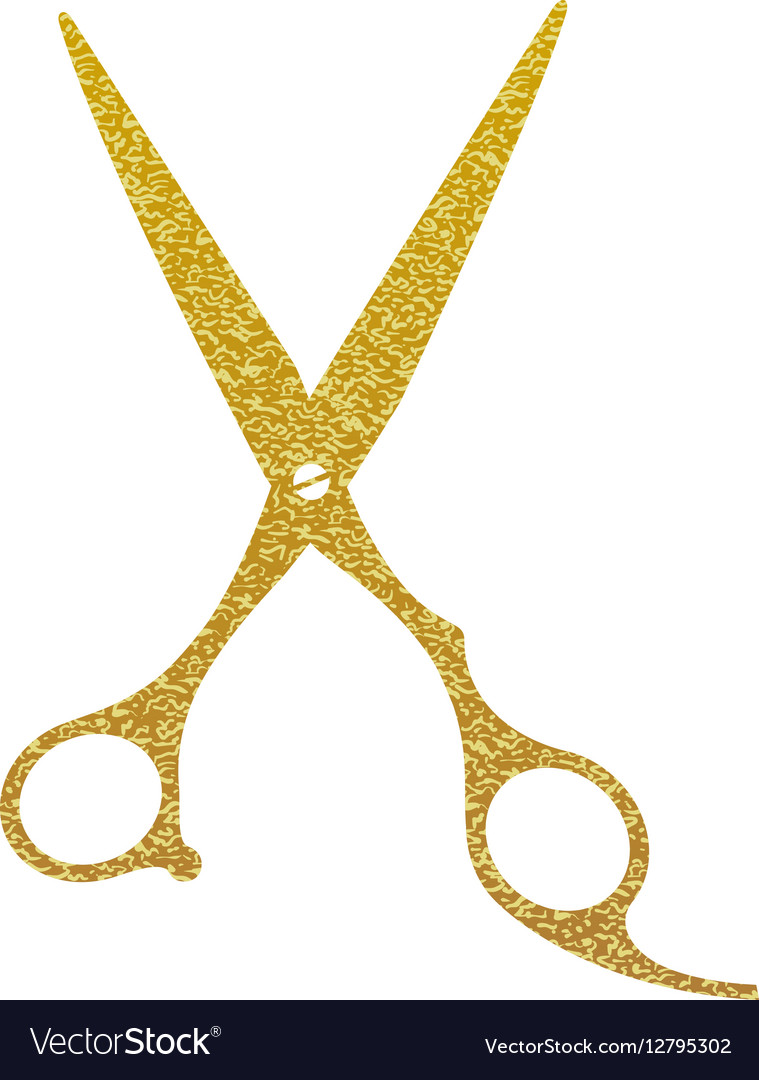 Gold scissors icon flat web sign symbol logo label Royalty Free Vector ...