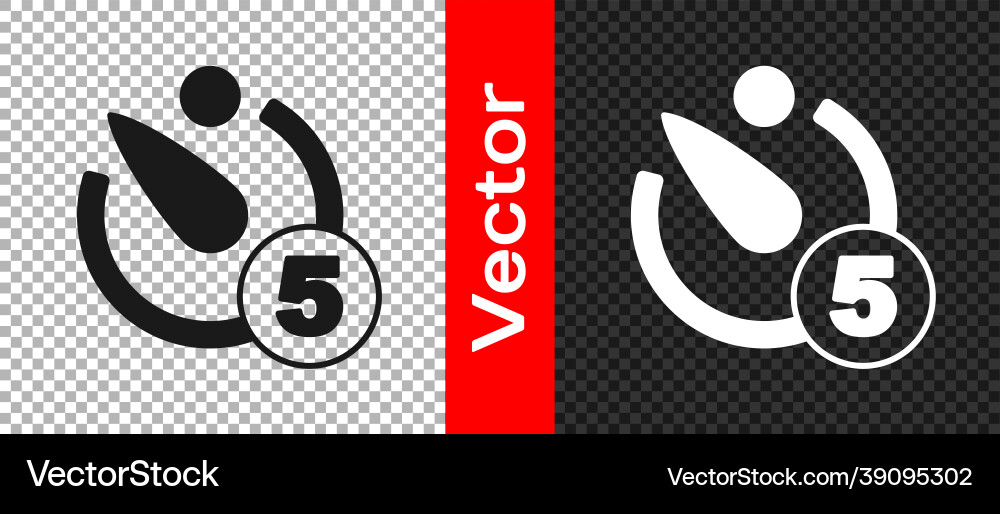 Black camera timer icon isolated on transparent Vector Image