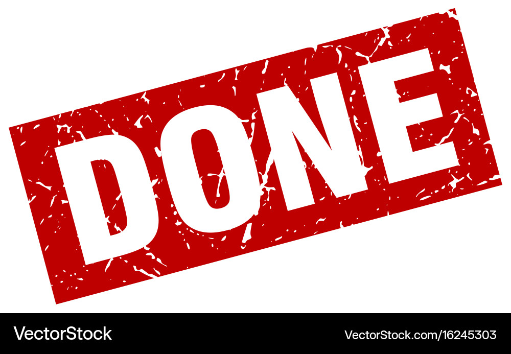 Square grunge red done stamp Royalty Free Vector Image