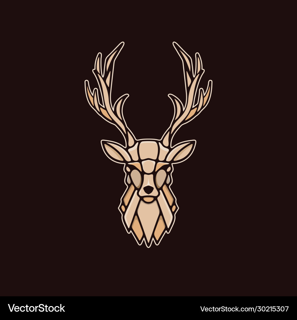 Geometry abstract deer and horn Royalty Free Vector Image
